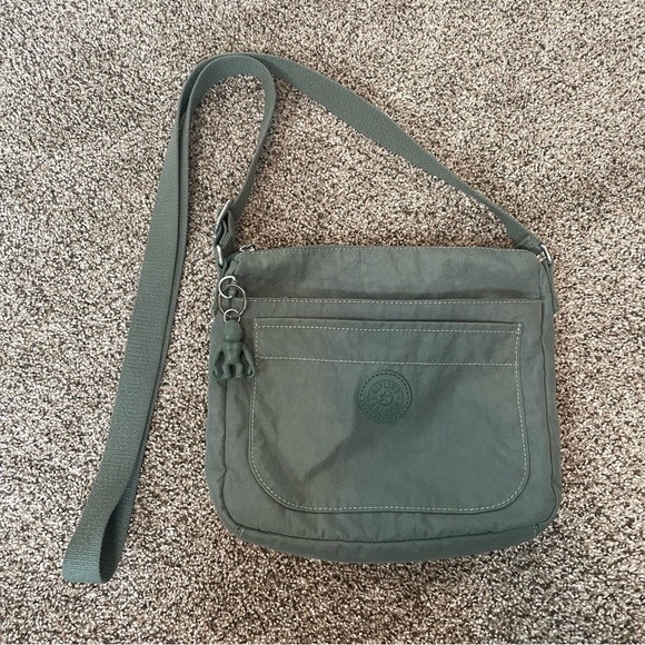 Kipling | Bags | Kipling Sebastian Army Green Crossbody Nylon Handbag ...
